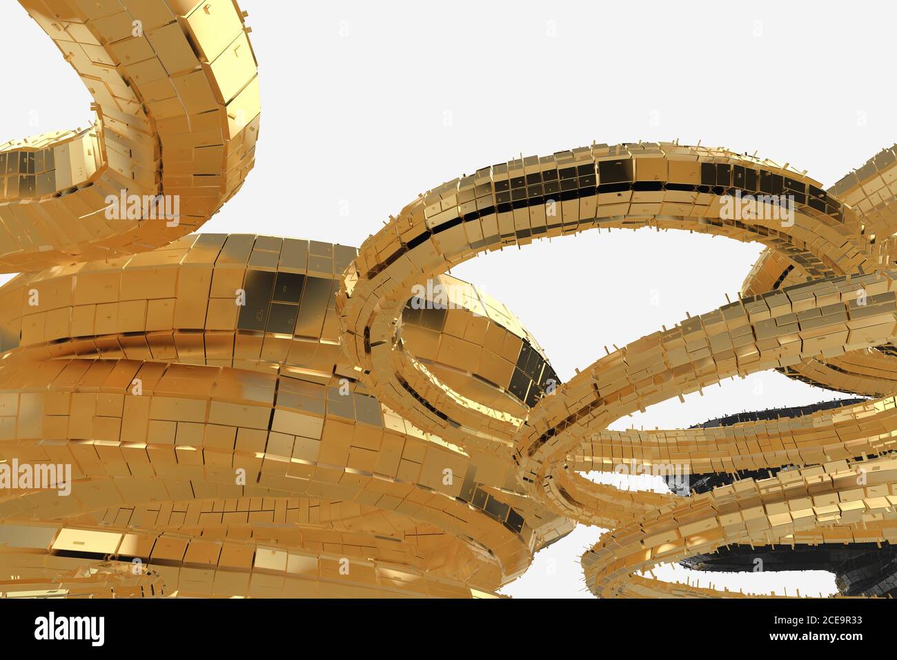 Abstract modern future architecture contains strange-shaped buildings ...