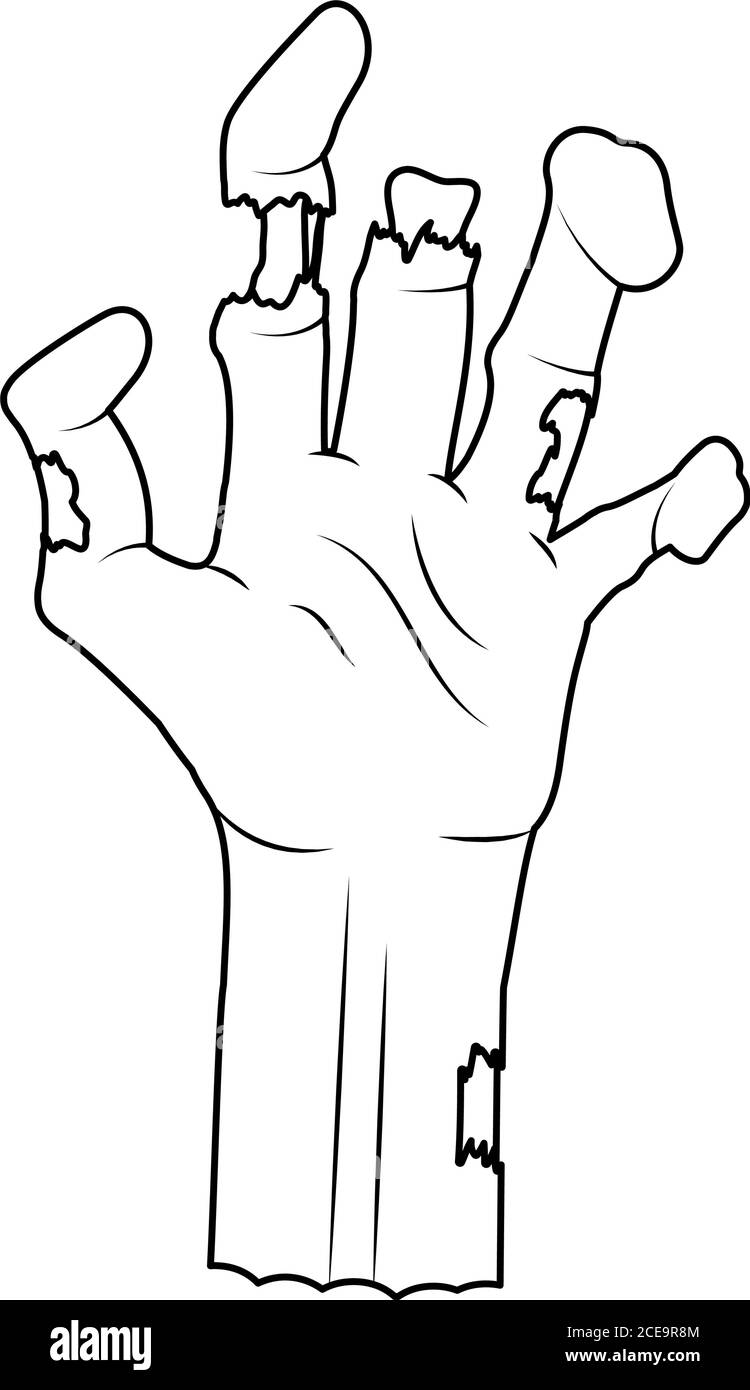 death hand coming out line style icon vector illustration design Stock ...