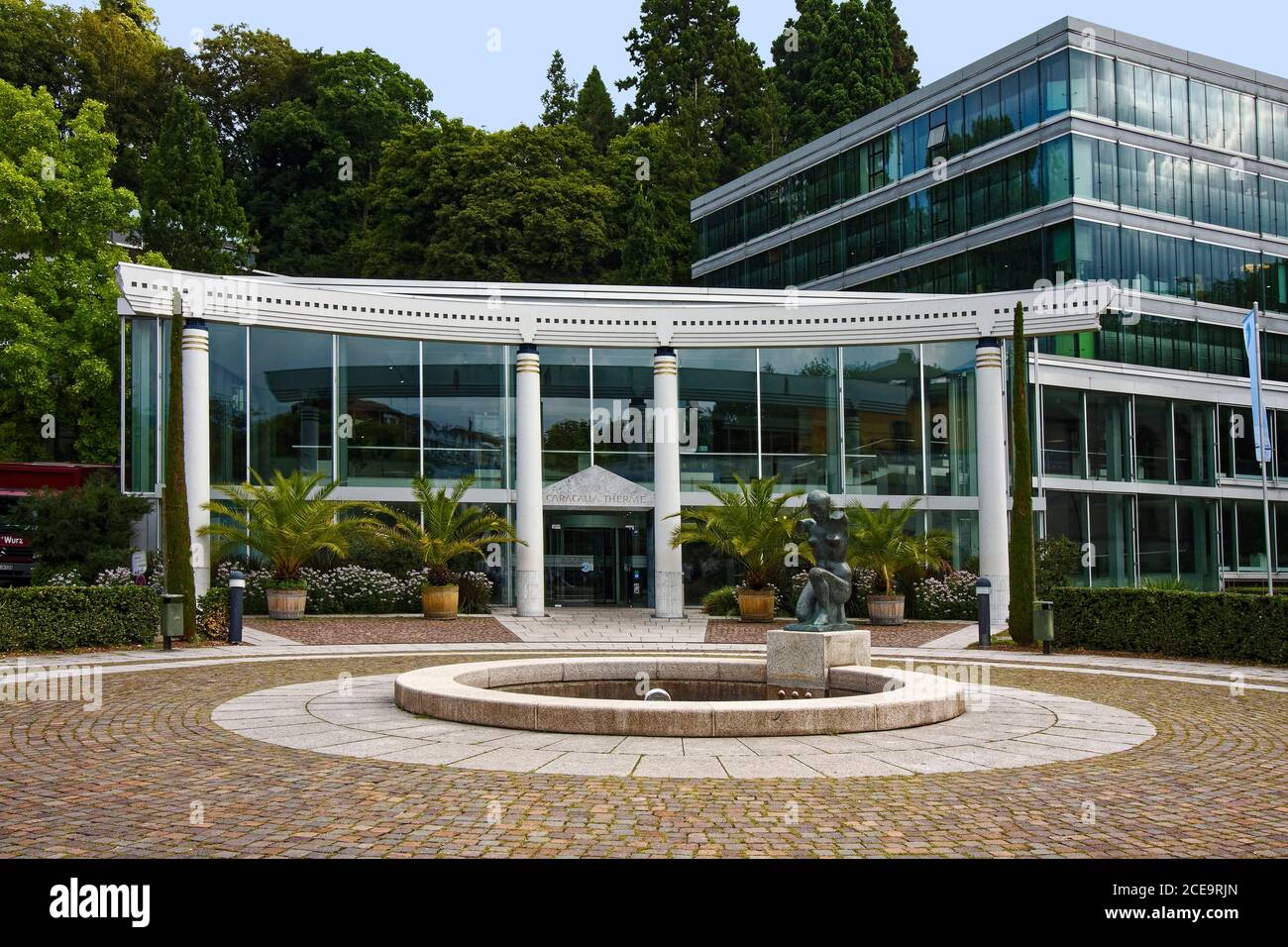 Caracalla Spa; thermal baths; modern building; restorative water ...