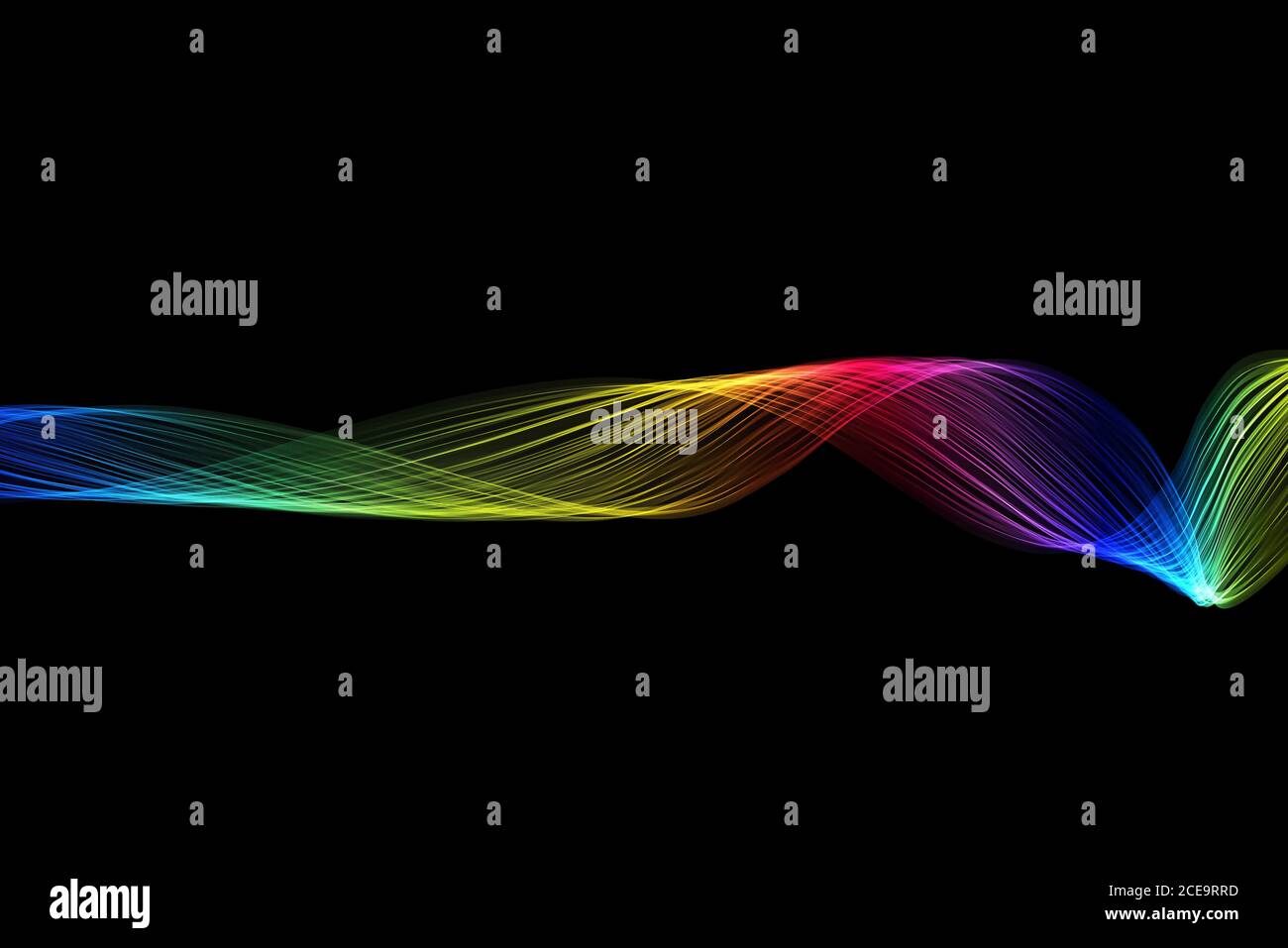 abstract colorful raibow wavy smoke flame over black background Stock ...