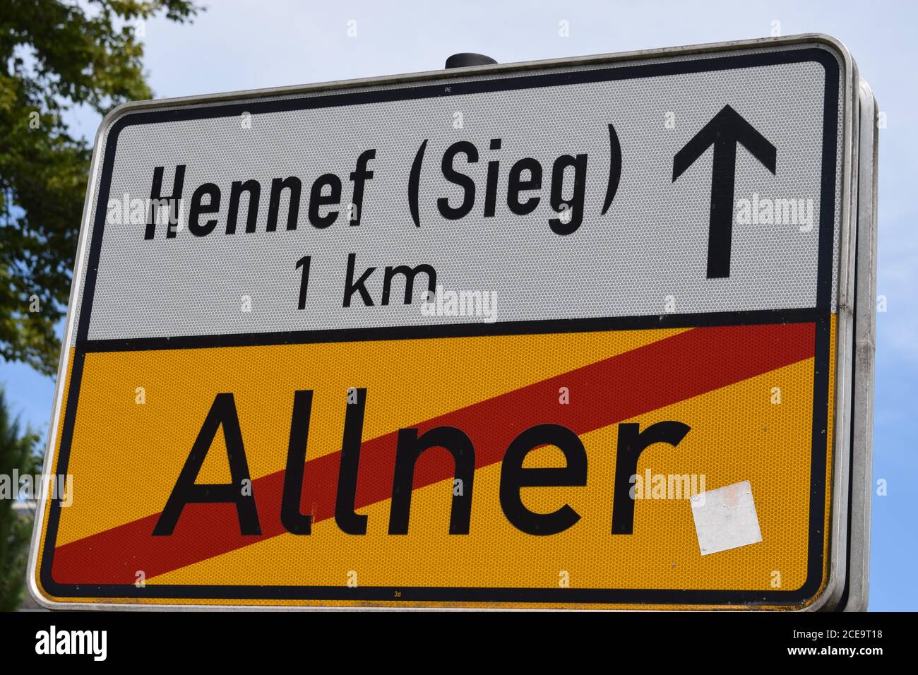 town sign of Allner Stock Photo - Alamy