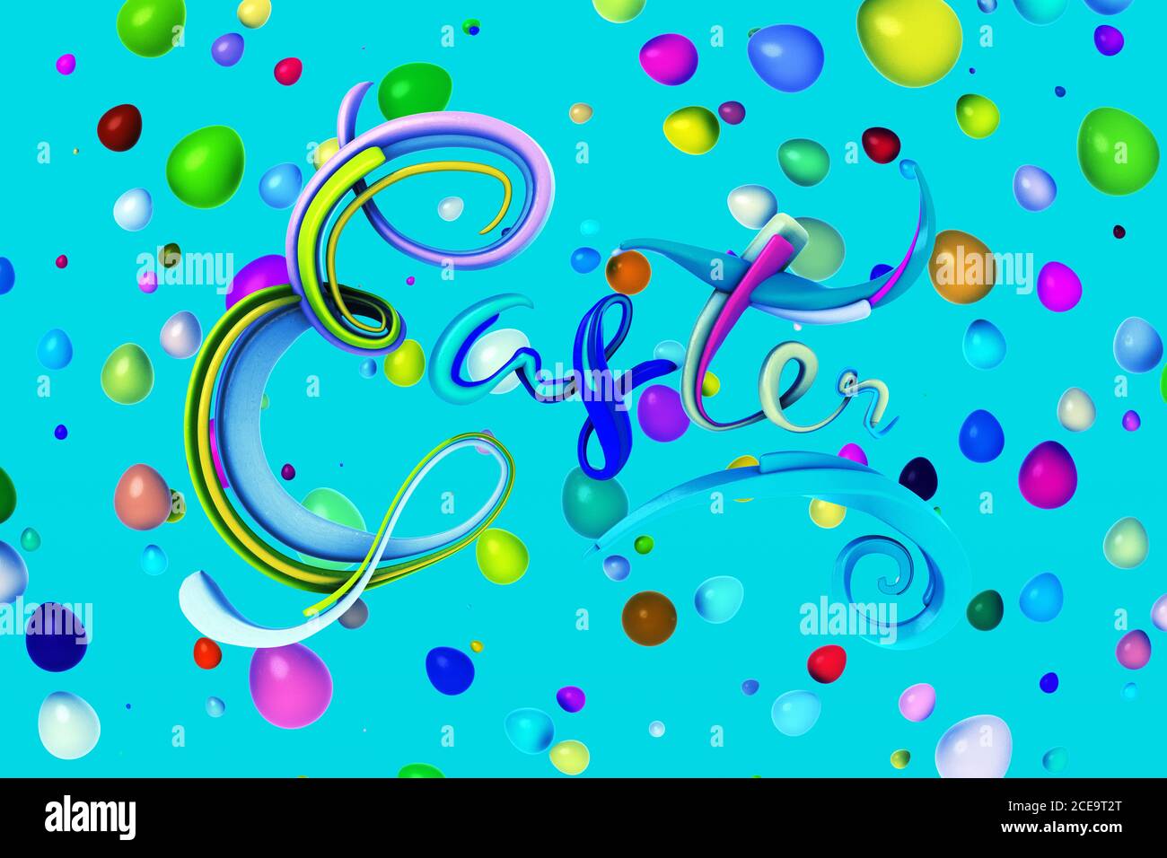 Happy Easter background with plastic lettering word decorated by ...