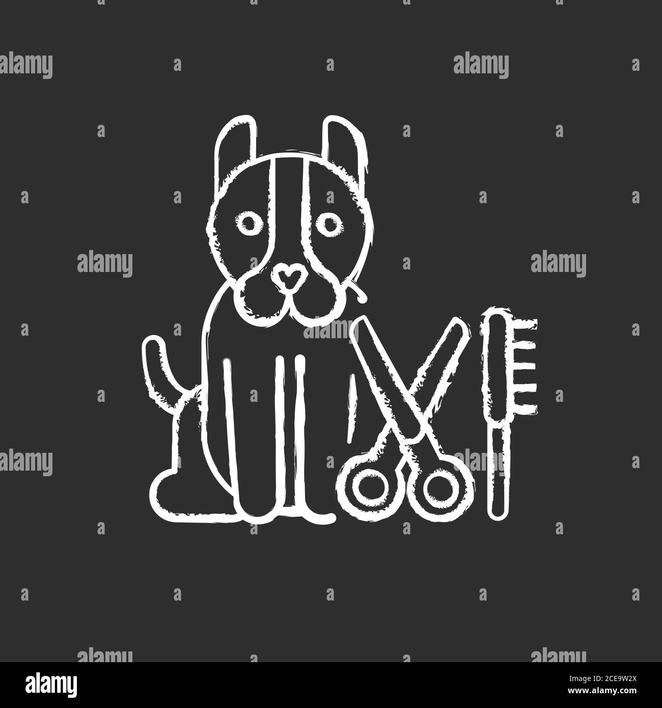Professional dog grooming salon sign Black and White Stock Photos ...