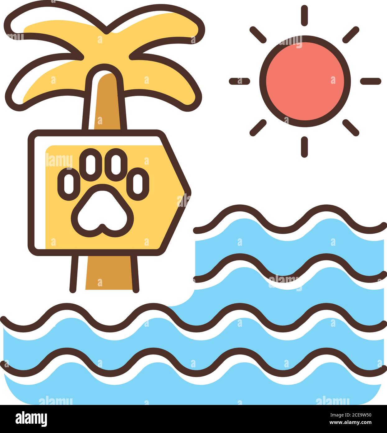 Pet beach RGB color icon Stock Vector Image & Art - Alamy