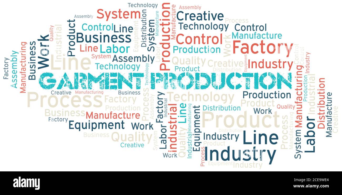 Garment Production word cloud create with the text only Stock Vector ...