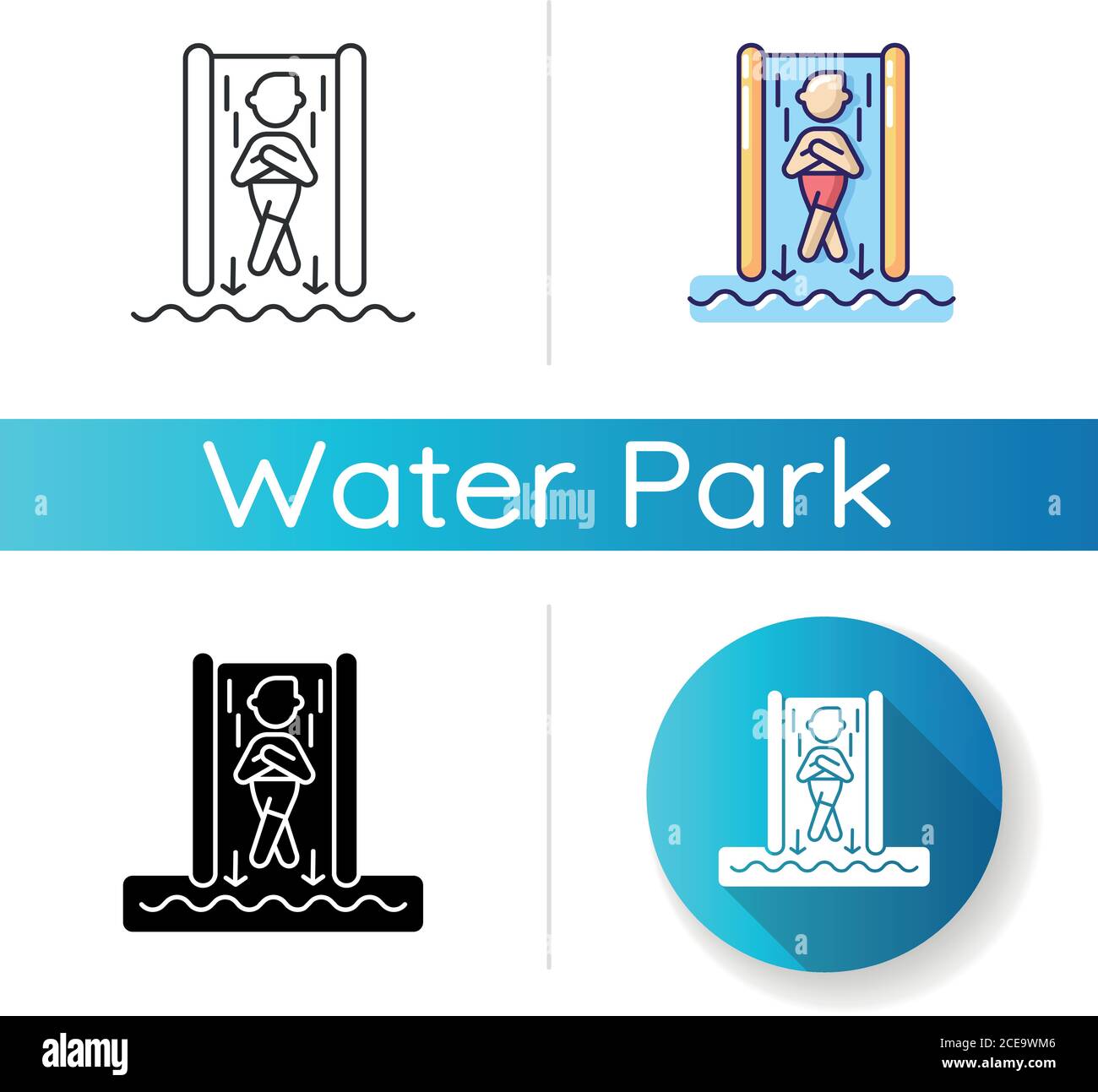 Water slide park summer Stock Vector Images - Alamy