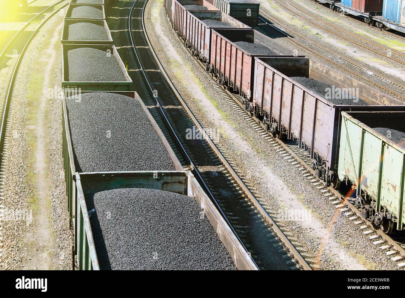 rail cars loaded with coal Stock Photo - Alamy