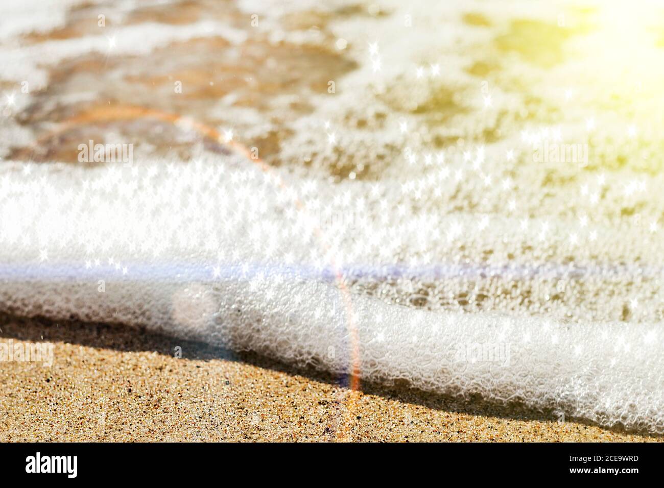 Beautiful colorful ocean wave breaking closing near sand beach Stock ...