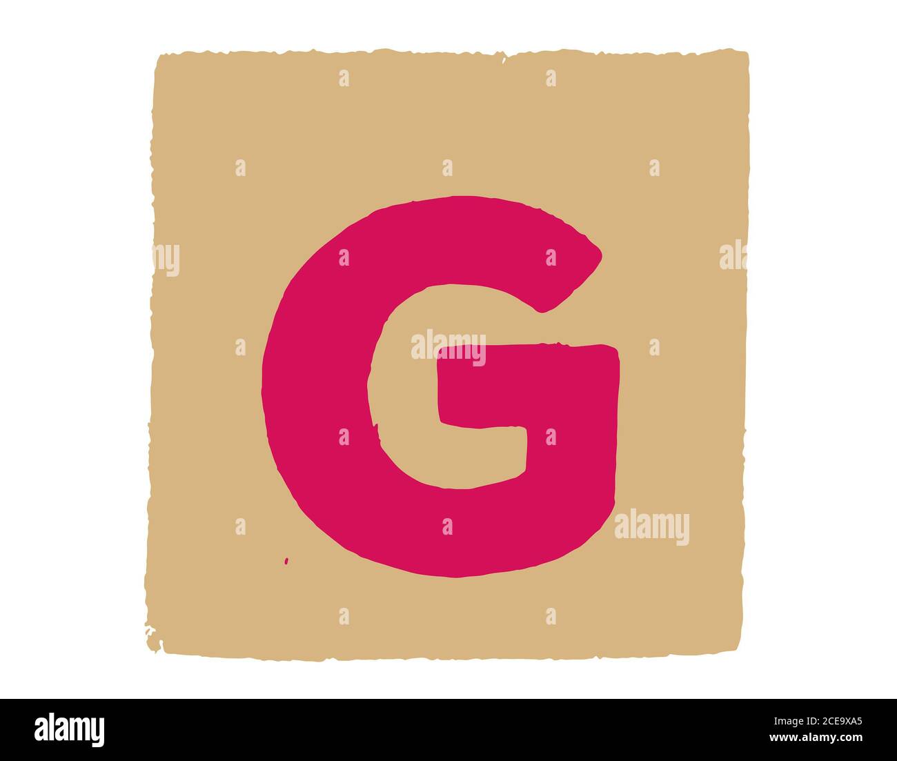Alphabet letter cube with capital letter G on a beige background Stock ...