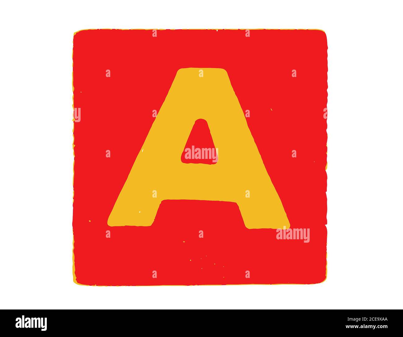 Letter cube with capital letter A on a red background Stock Photo - Alamy