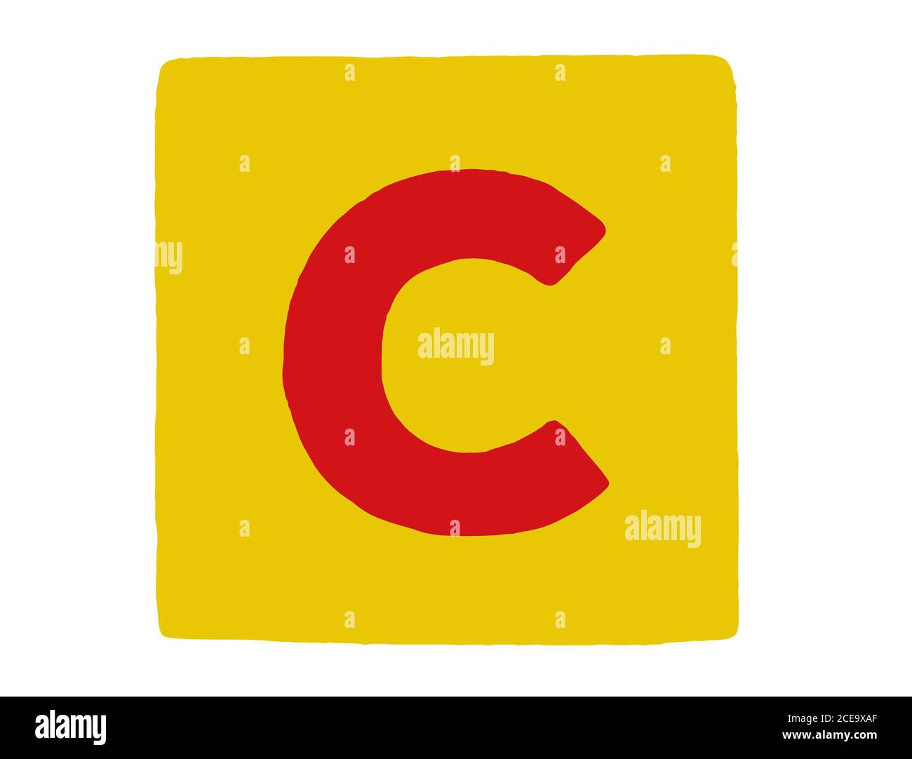 Alphabet letter cube with capital letter C on a red background Stock ...