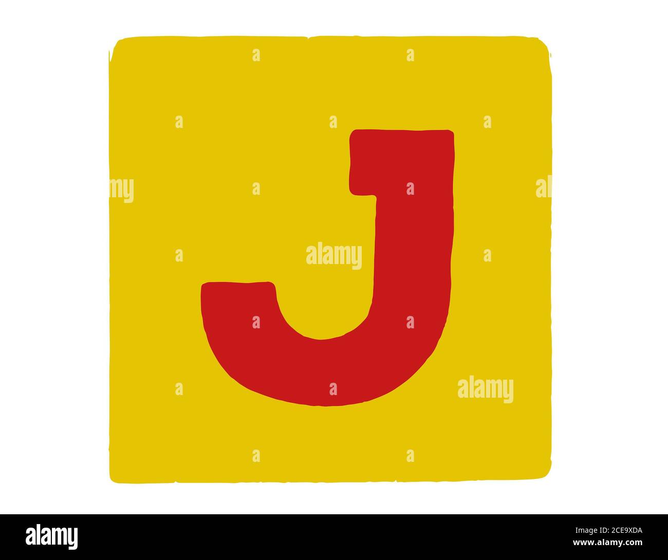 Alphabet letter cube with capital letter J on a red background Stock ...