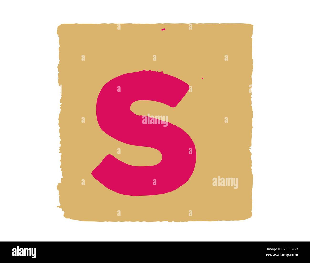 Alphabet letter cube with capital letter S on a beige background Stock ...