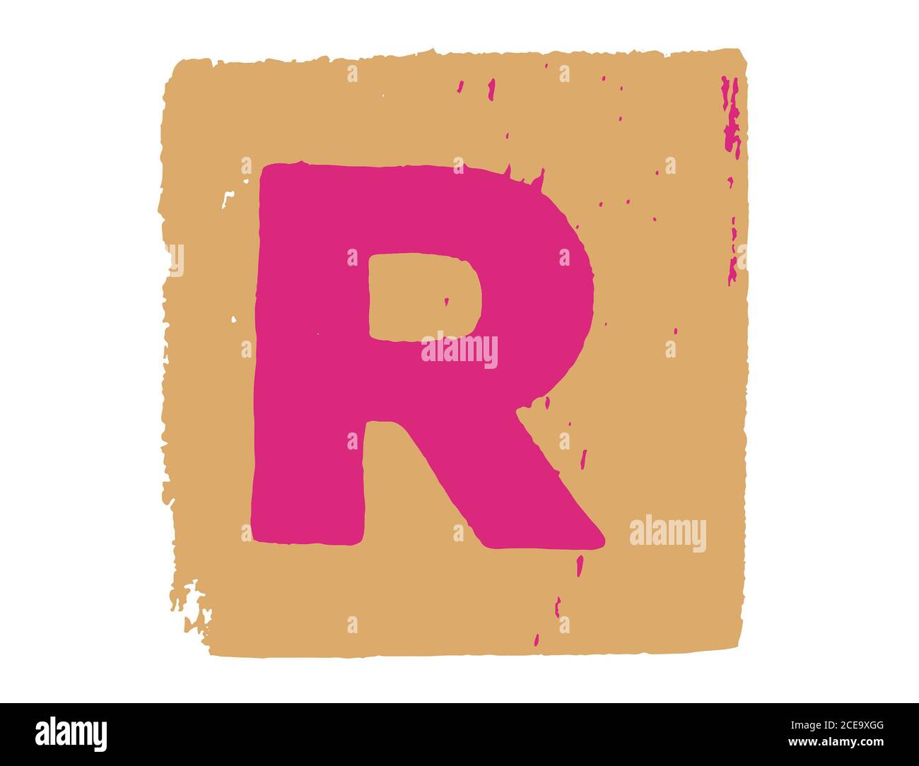 Alphabet letter cube with capital letter R on a beige background Stock ...