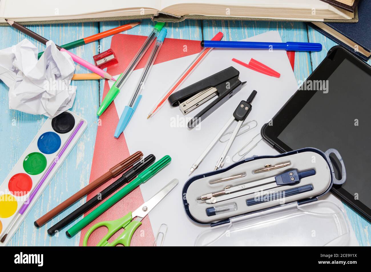 Frame blue school office hi-res stock photography and images - Alamy