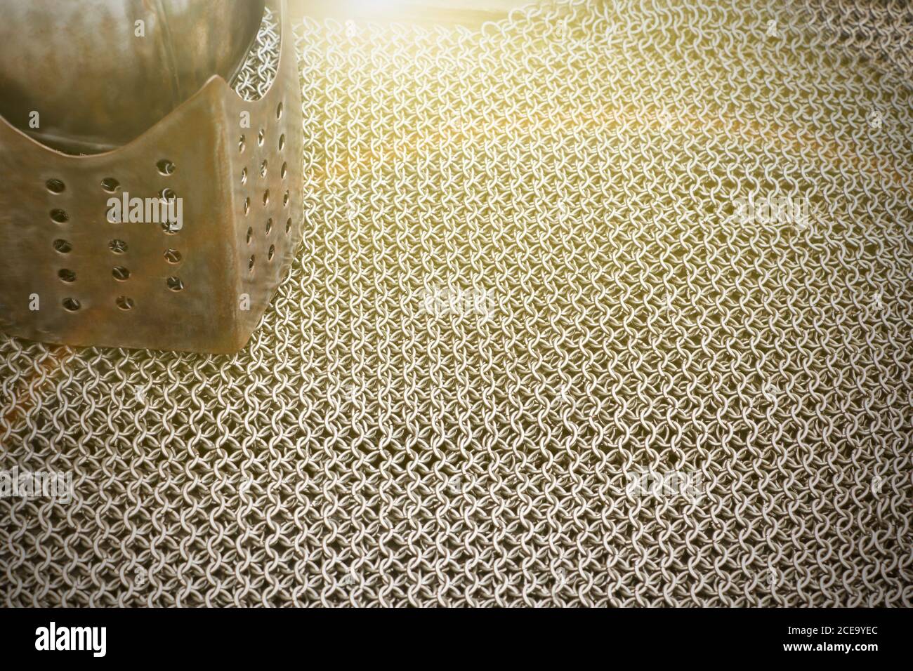 Medieval knight's armor mail frame. Texture of chainmail of a medieval armor knight, Pattern ...