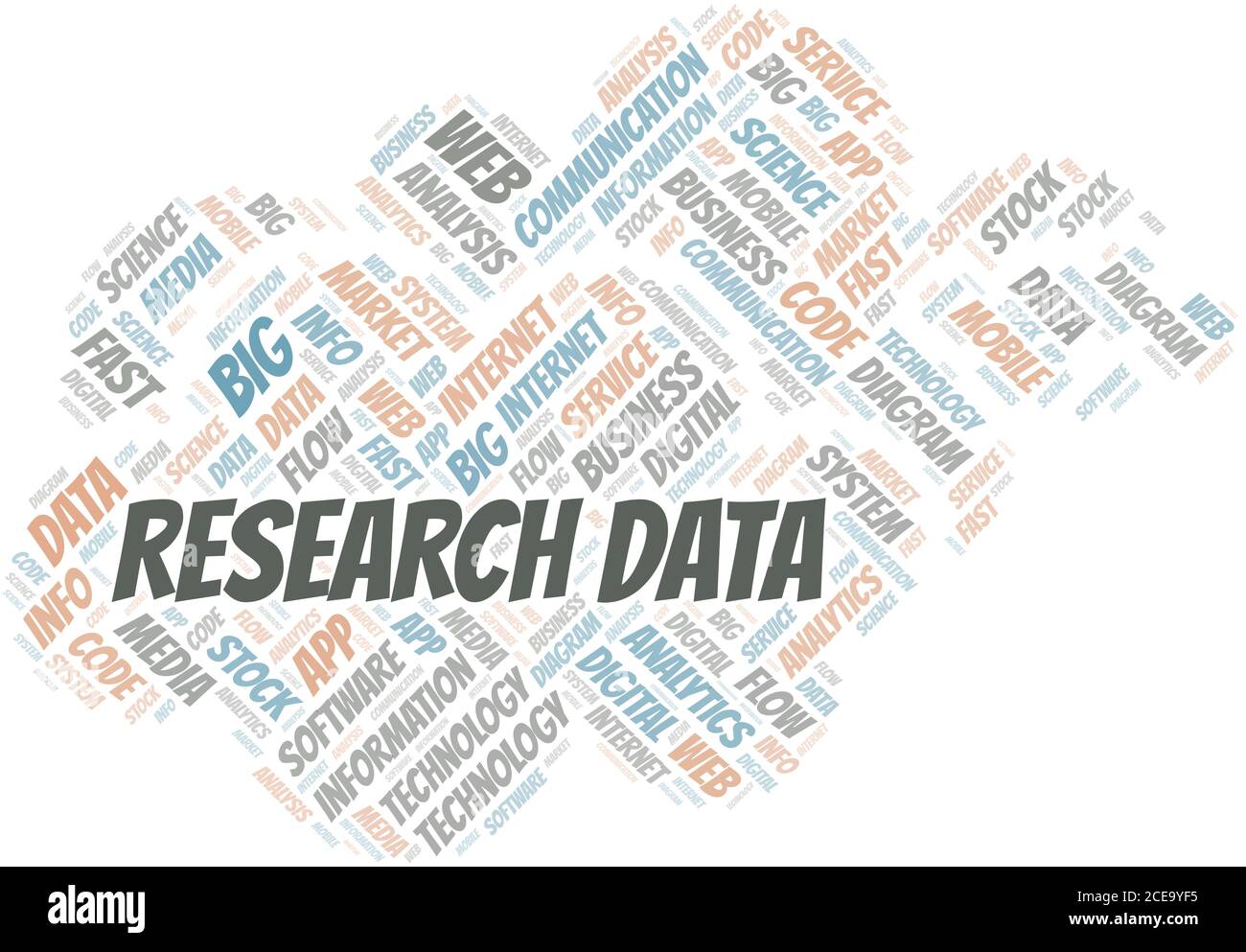 Research Data vector word cloud, made with the text only Stock Vector ...