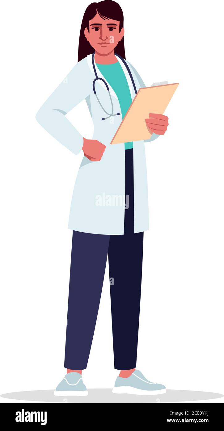 General practitioner semi flat RGB color vector illustration Stock ...