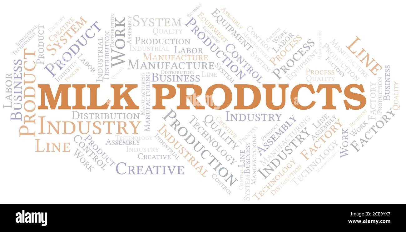 Milk Products word cloud create with the text only Stock Vector Image ...
