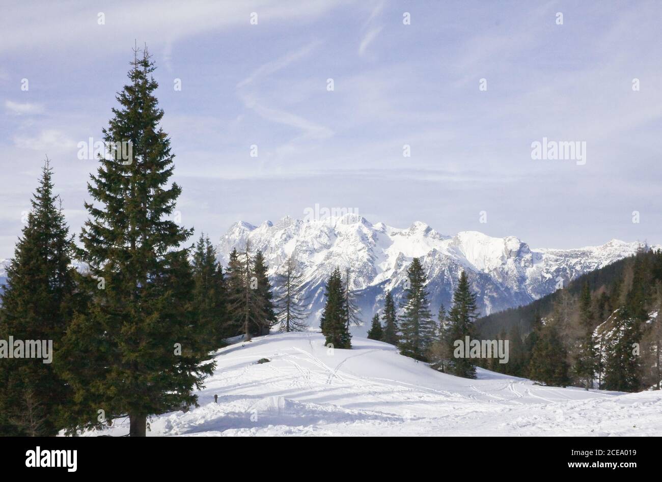 Mountains under snow in the winter. Ski resort Schladming . Austria ...
