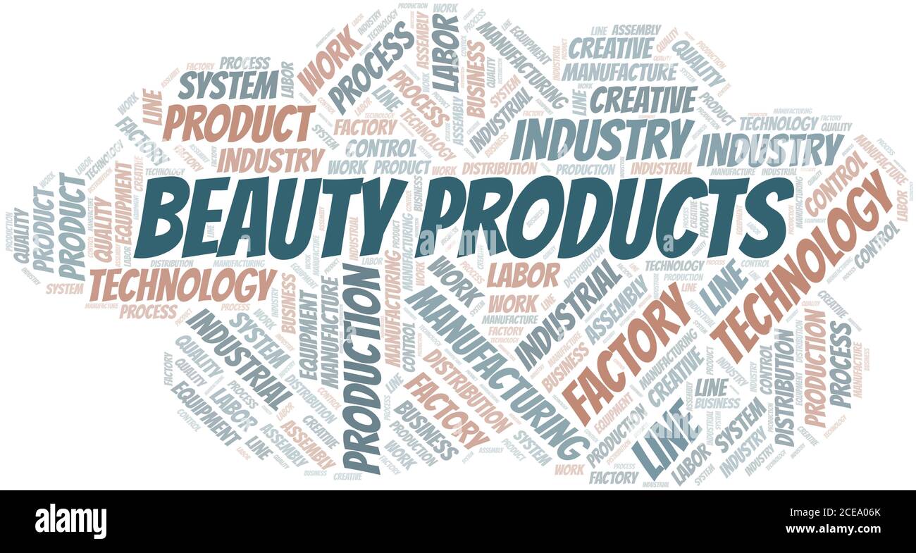 Beauty products word cloud Cut Out Stock Images & Pictures - Alamy