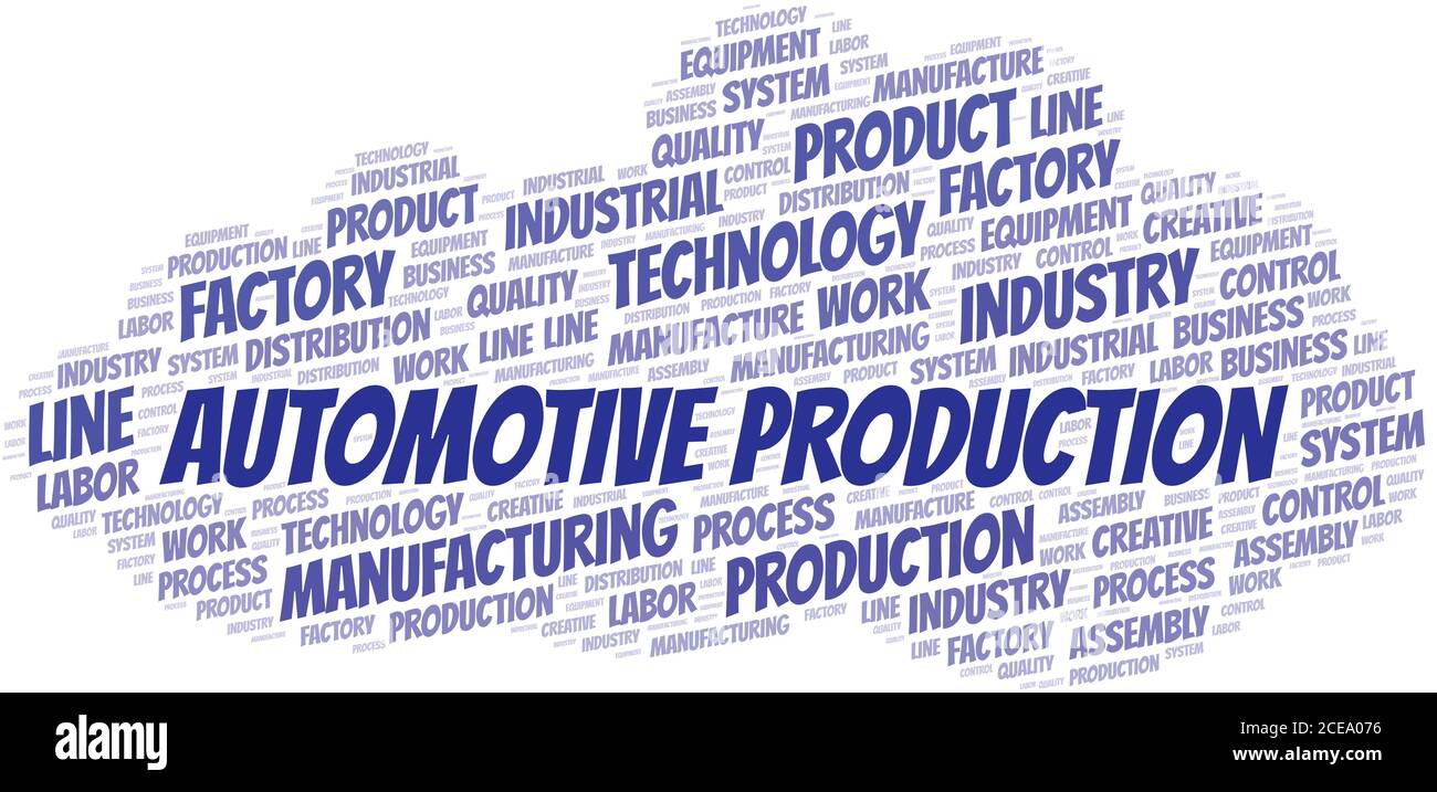 Automotive Production word cloud create with the text only Stock Vector ...