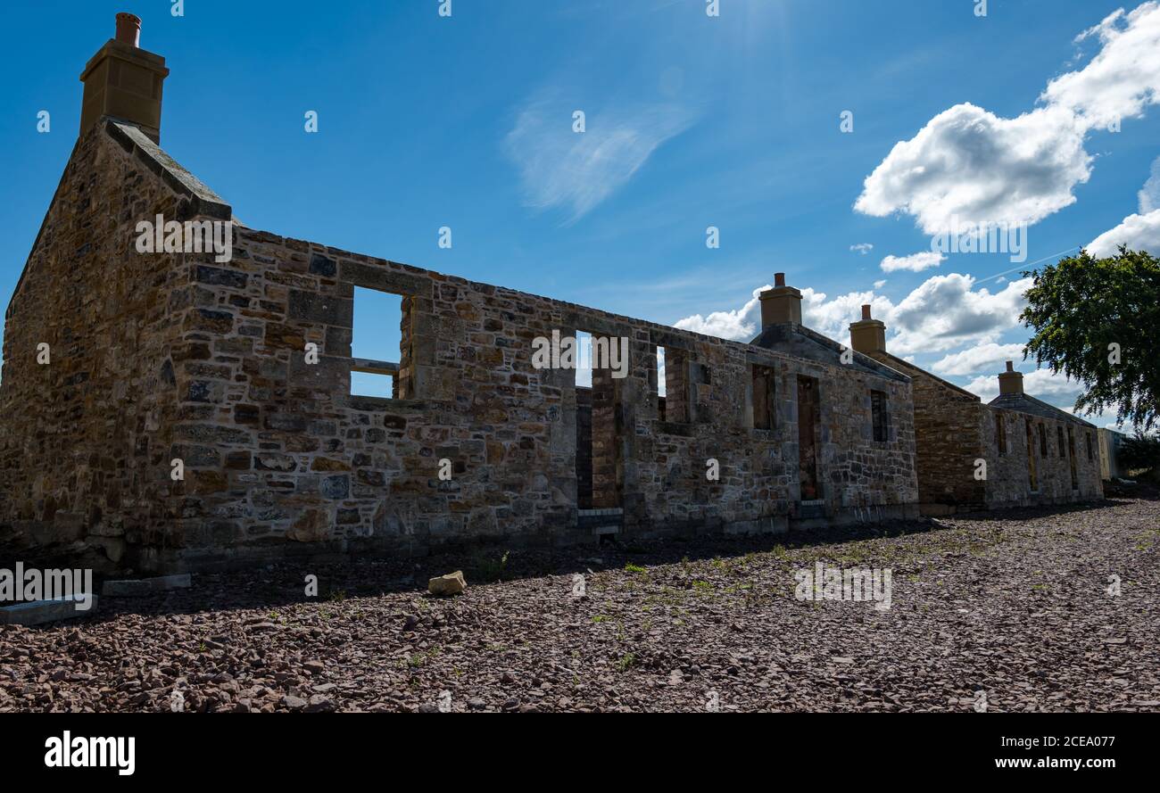Old stone farm workers cottages being renovated and reconstructed for ...