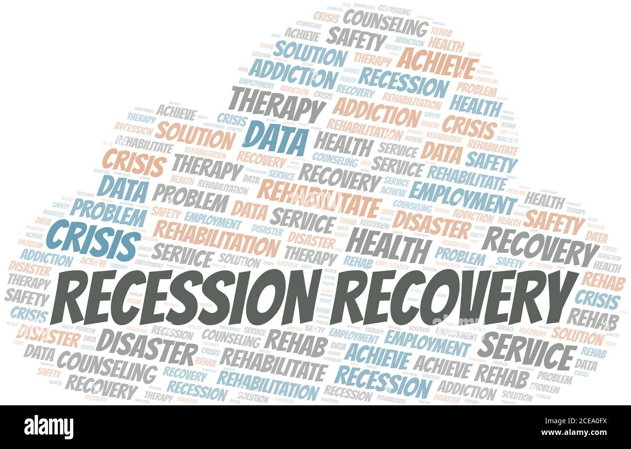 Recession Recovery vector word cloud, made with the text only Stock ...