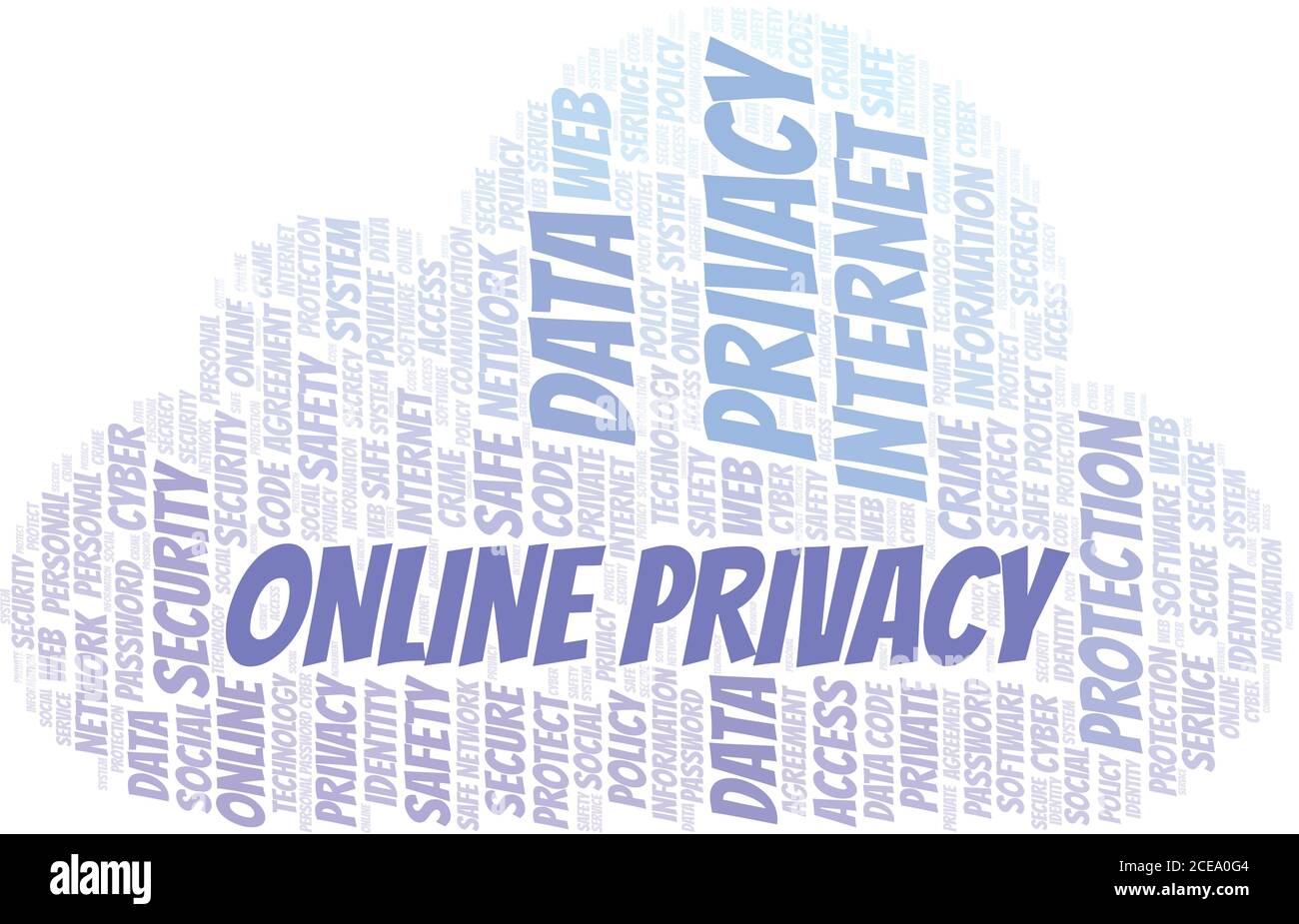 Online Privacy vector word cloud, made with the text only Stock Vector ...