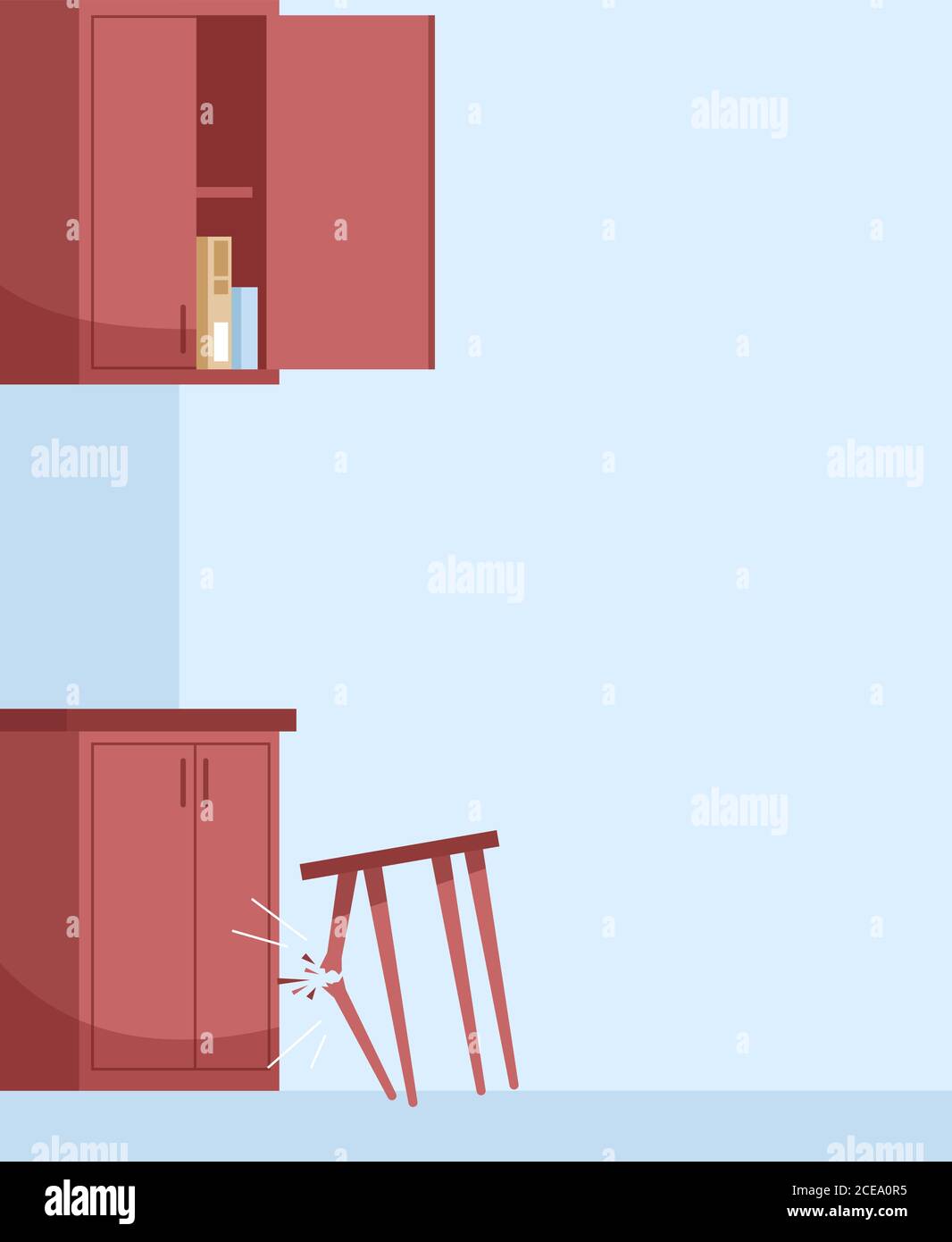 Broken chair leg semi flat vector illustration Stock Vector Image & Art ...