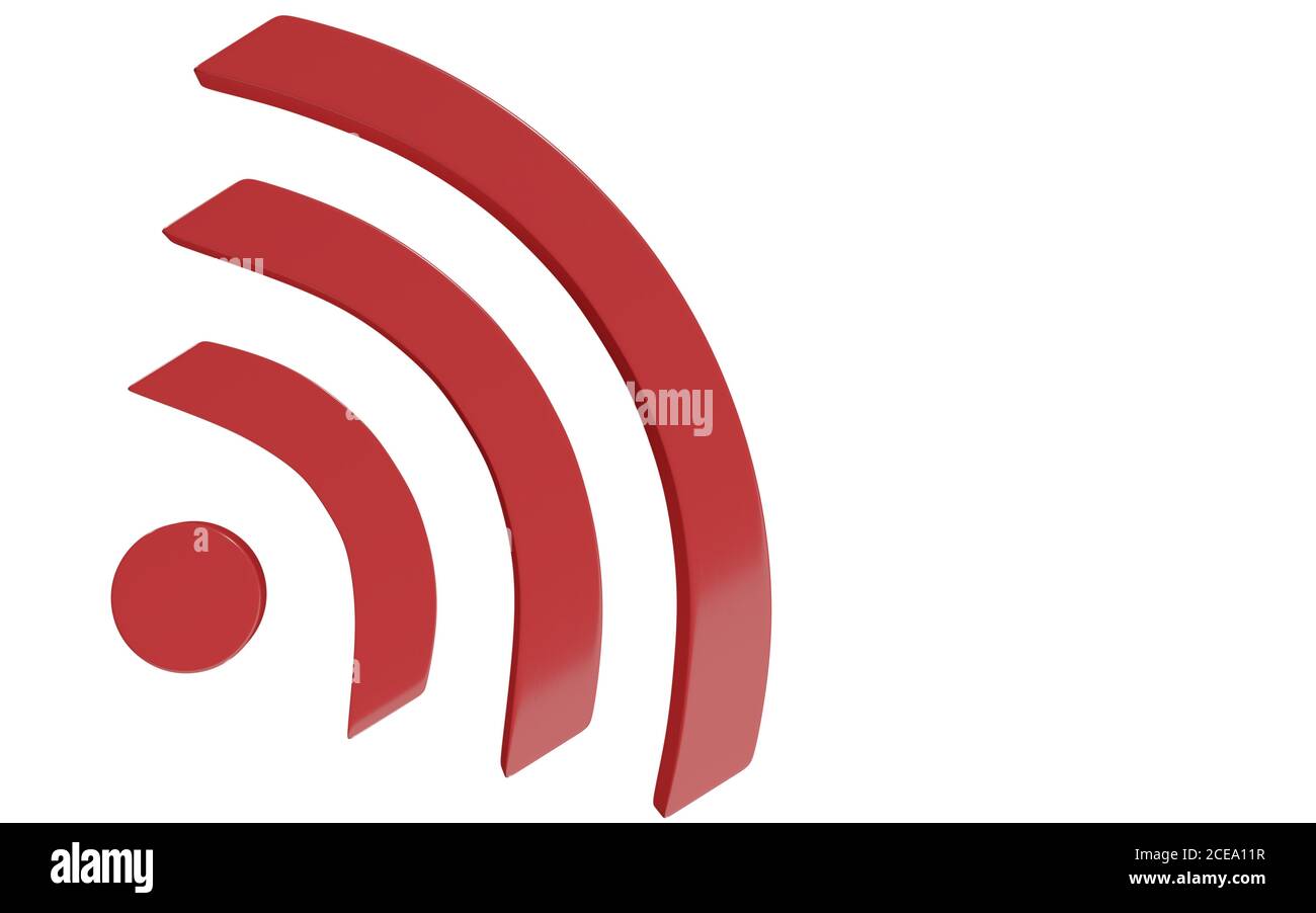3d illustration of wifi connection icon representing communication ...