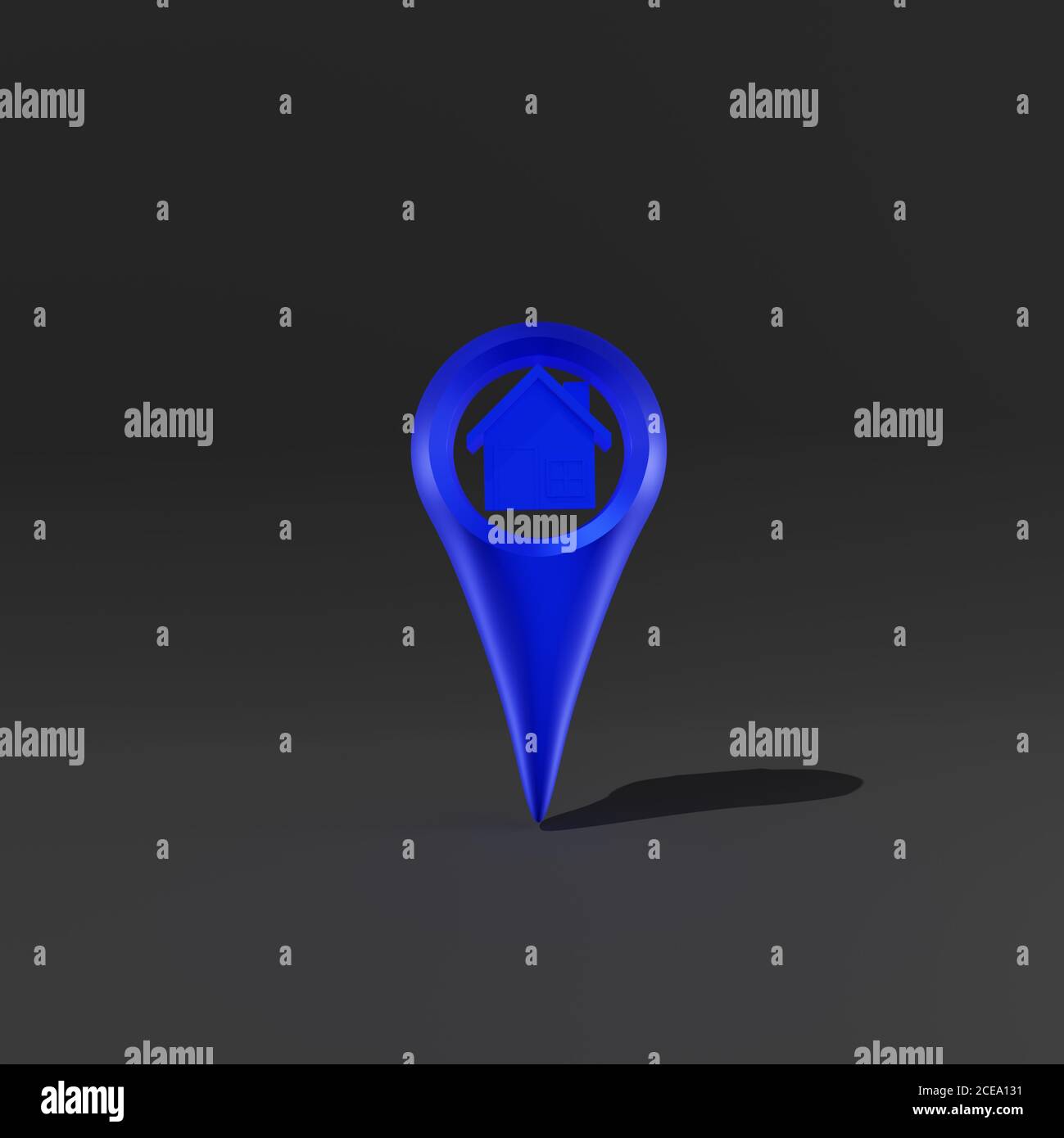 3d illustration of location icon on black background Stock Photo - Alamy