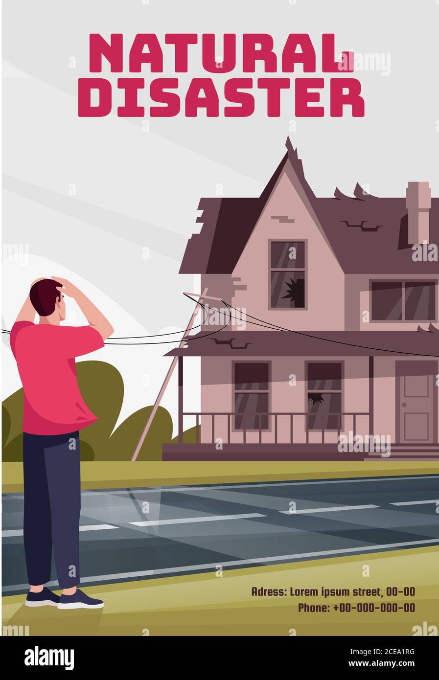 Natural disaster social media post mockup Stock Vector Image & Art - Alamy