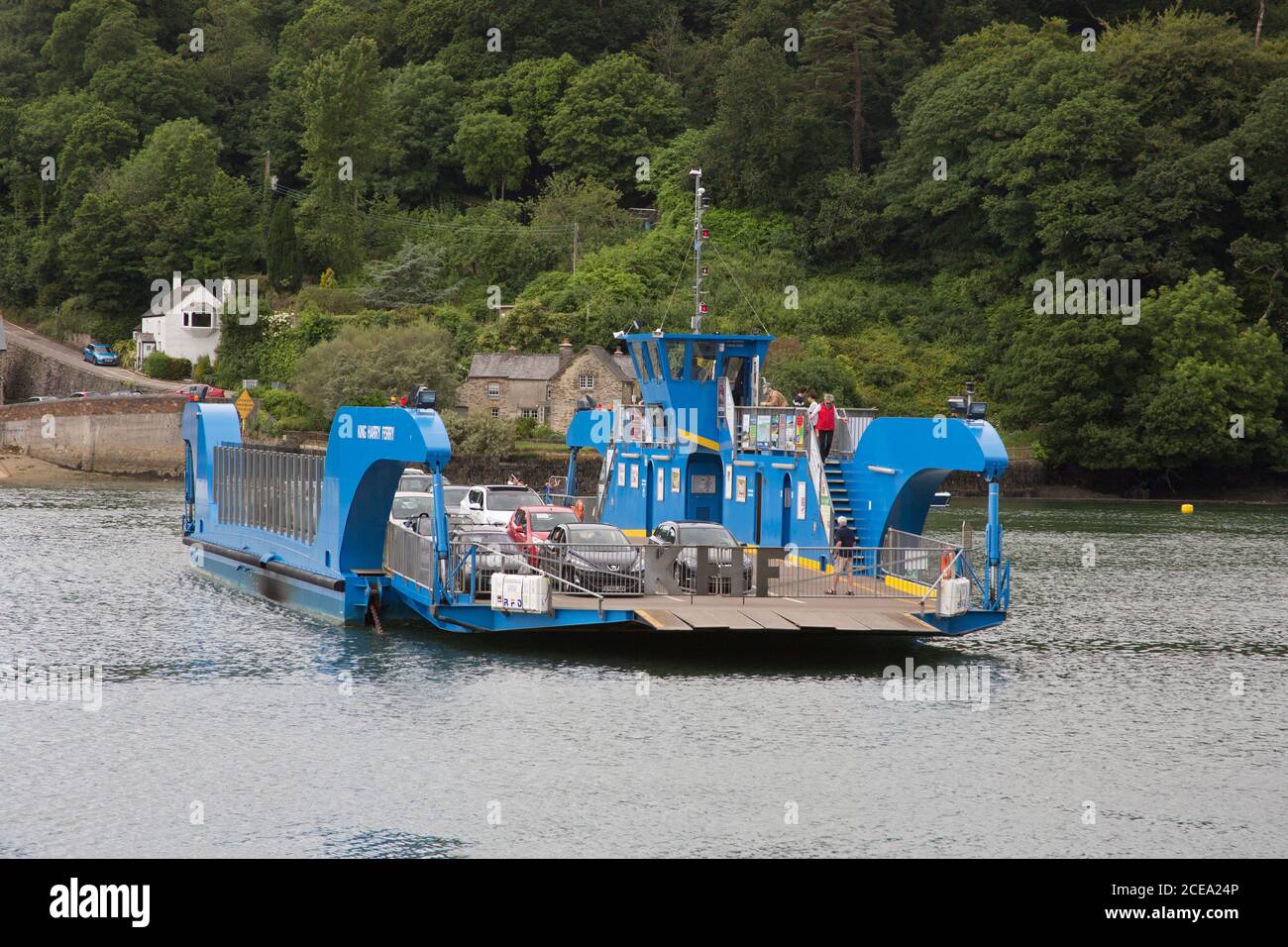 King Harry ferry, a floating bridge, on the Fal River, sailing between ...