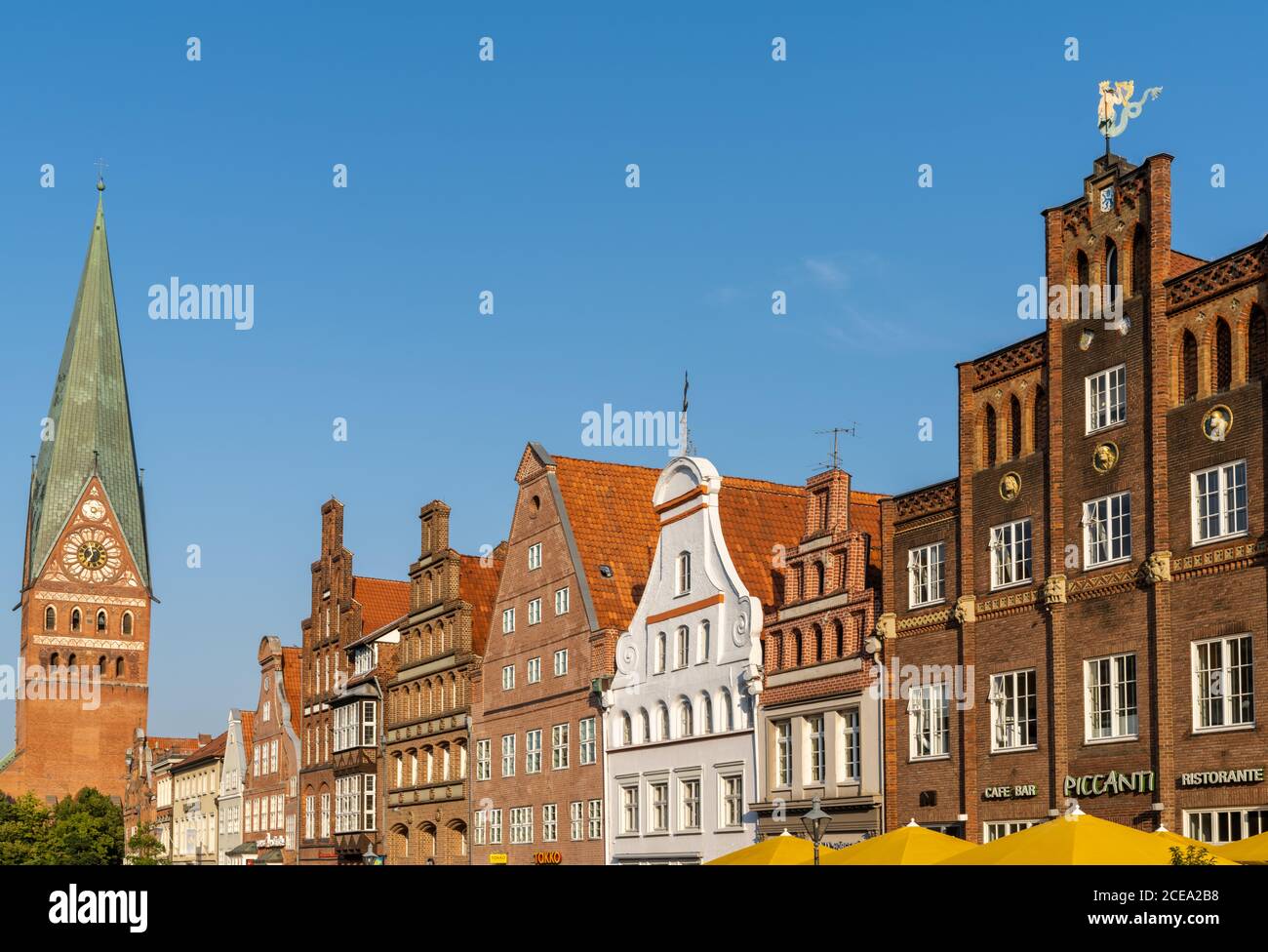 Lunenburg, LS, Germany - 8 August 2020: downtown Lunenburg with the ...