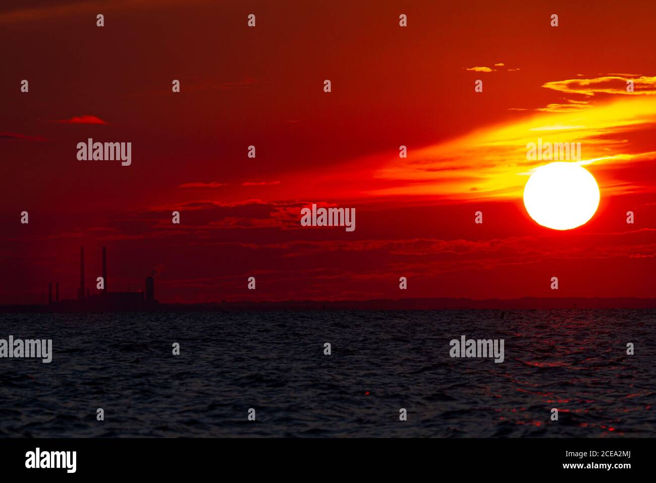 A spectacular Sunset over Chesapeake Bay, Maryland as photographed from ...