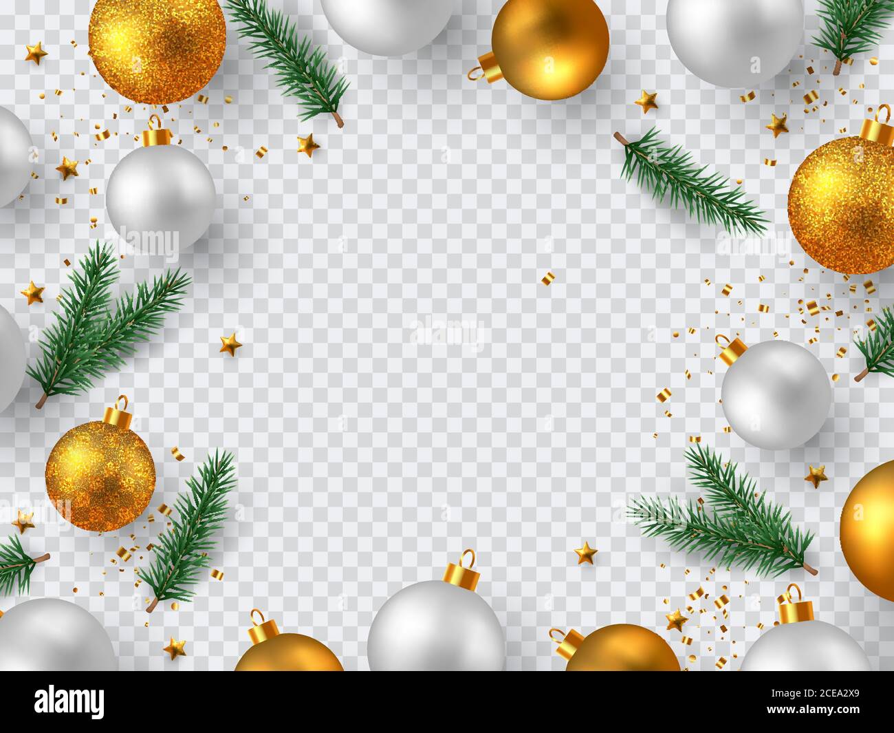 Christmas top border gold Stock Vector Images - Alamy
