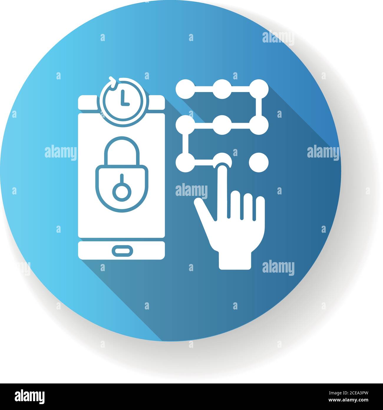 Request new PIN blue flat design long shadow glyph icon. E wallet ...