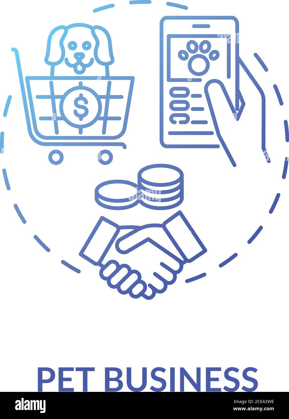 Pet business concept icon. Startup development, small business idea thin line illustration ...