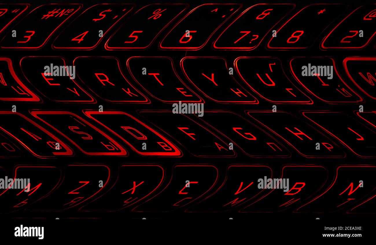 Computer keyboard in black and red colors abstract illustration Stock ...