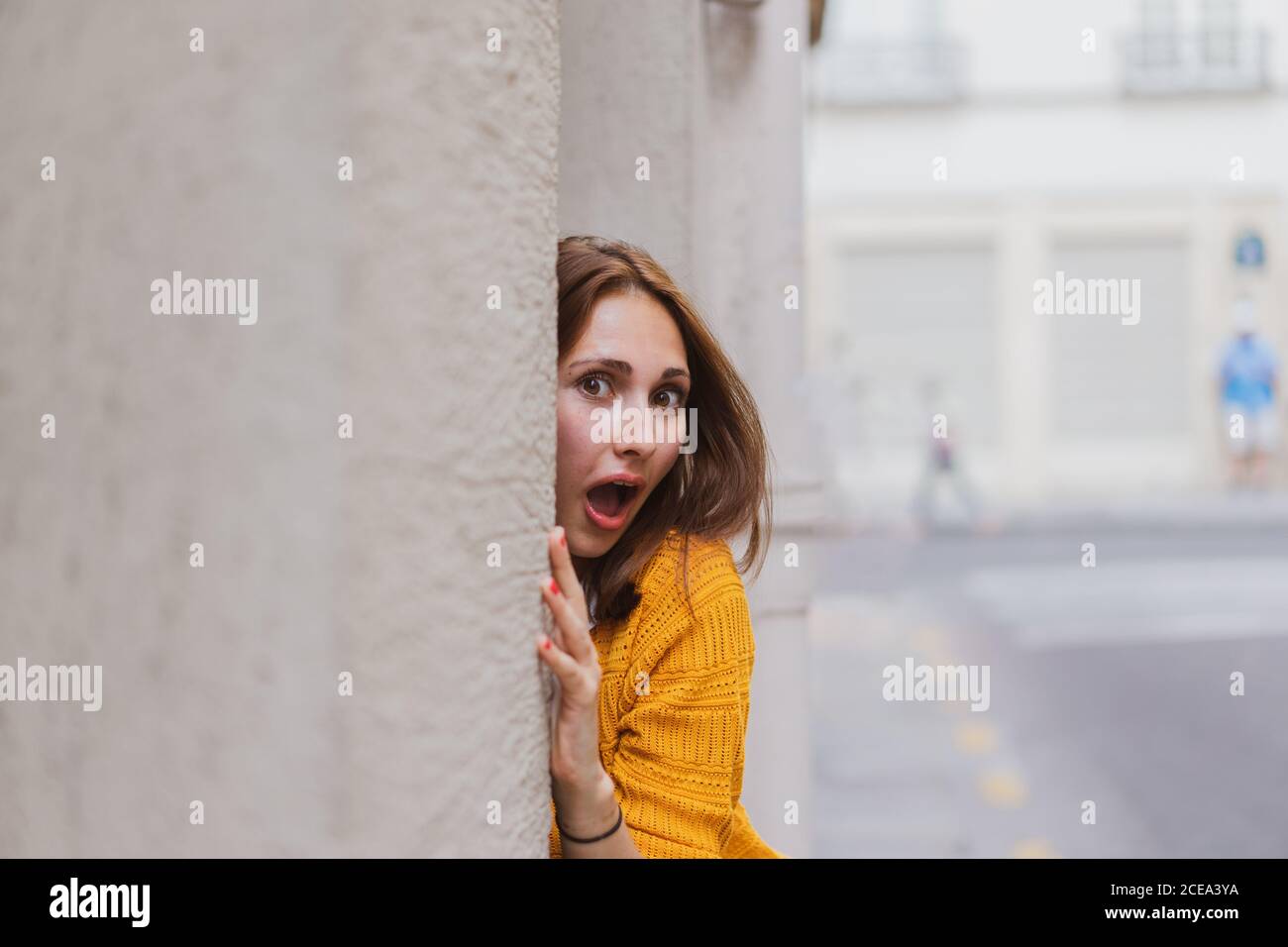 Pretty Woman looking at camera Stock Photo - Alamy