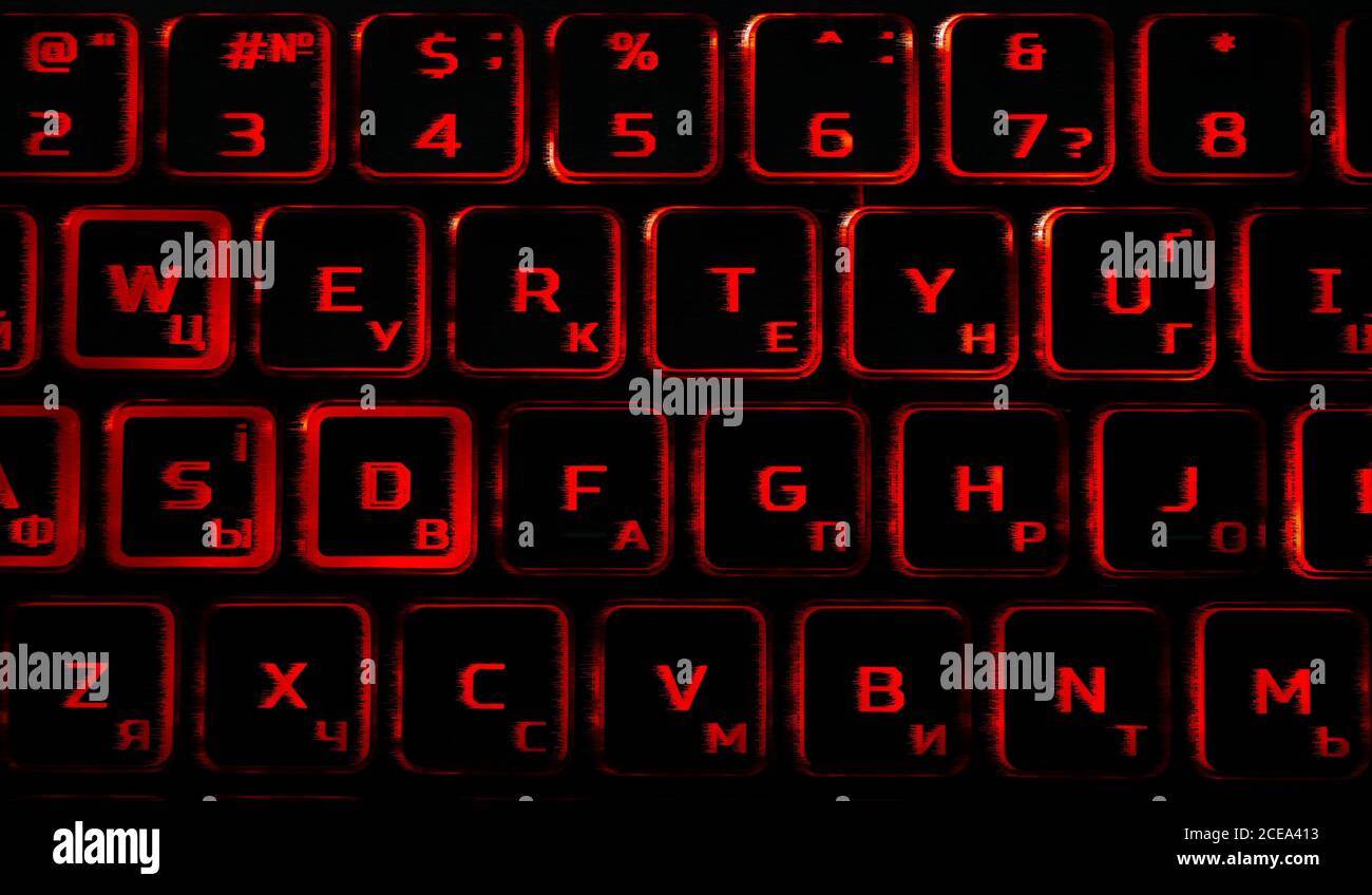 Computer keyboard in black and red colors abstract illustration Stock ...