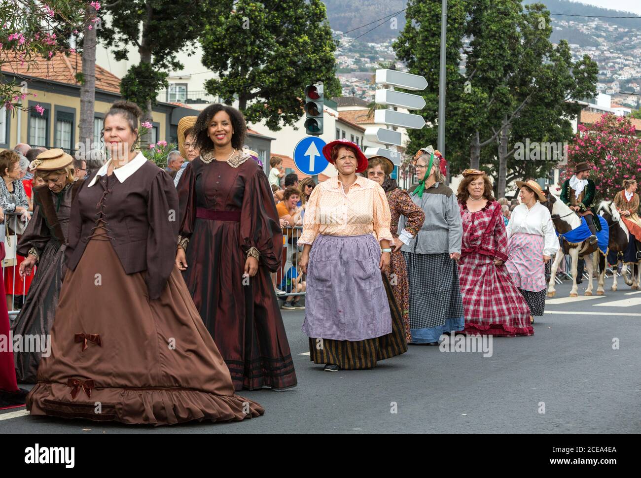 FUNCHAL, MADEIRA, PORTUGAL - SEPTEMBER 4, 2016: Group of people in ...