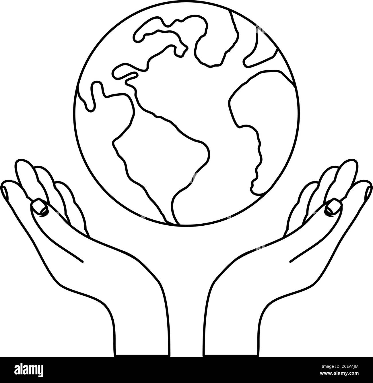 hands lifting world planet earth vector illustration design Stock ...