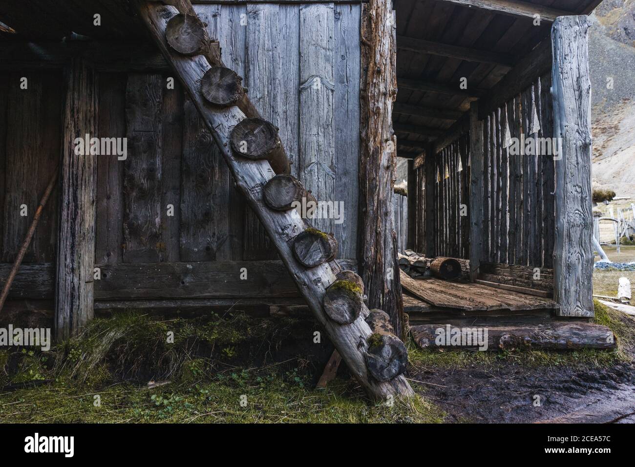 Old wooden house after rain Stock Photo - Alamy