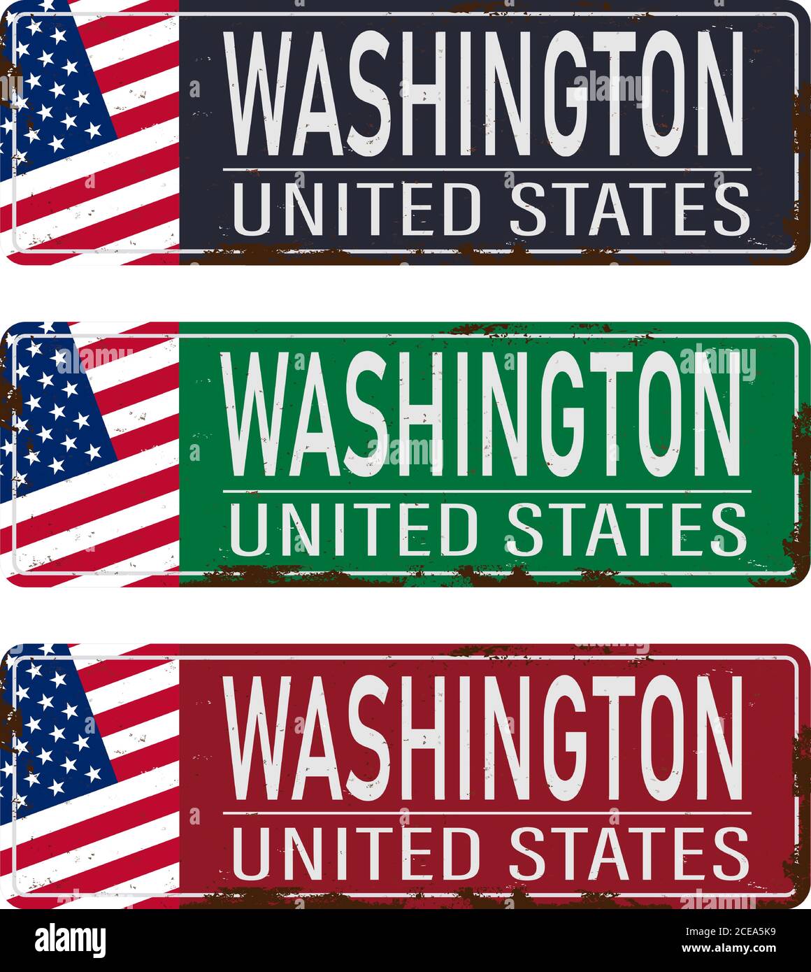 Vector illustration of the Washington road sign on metallic posts Stock ...