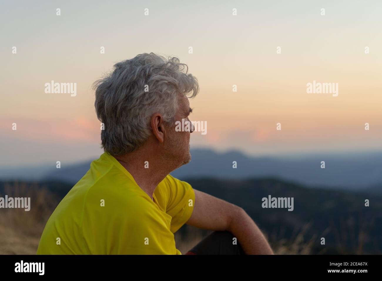 Tranquil serene elderly man hi-res stock photography and images - Alamy