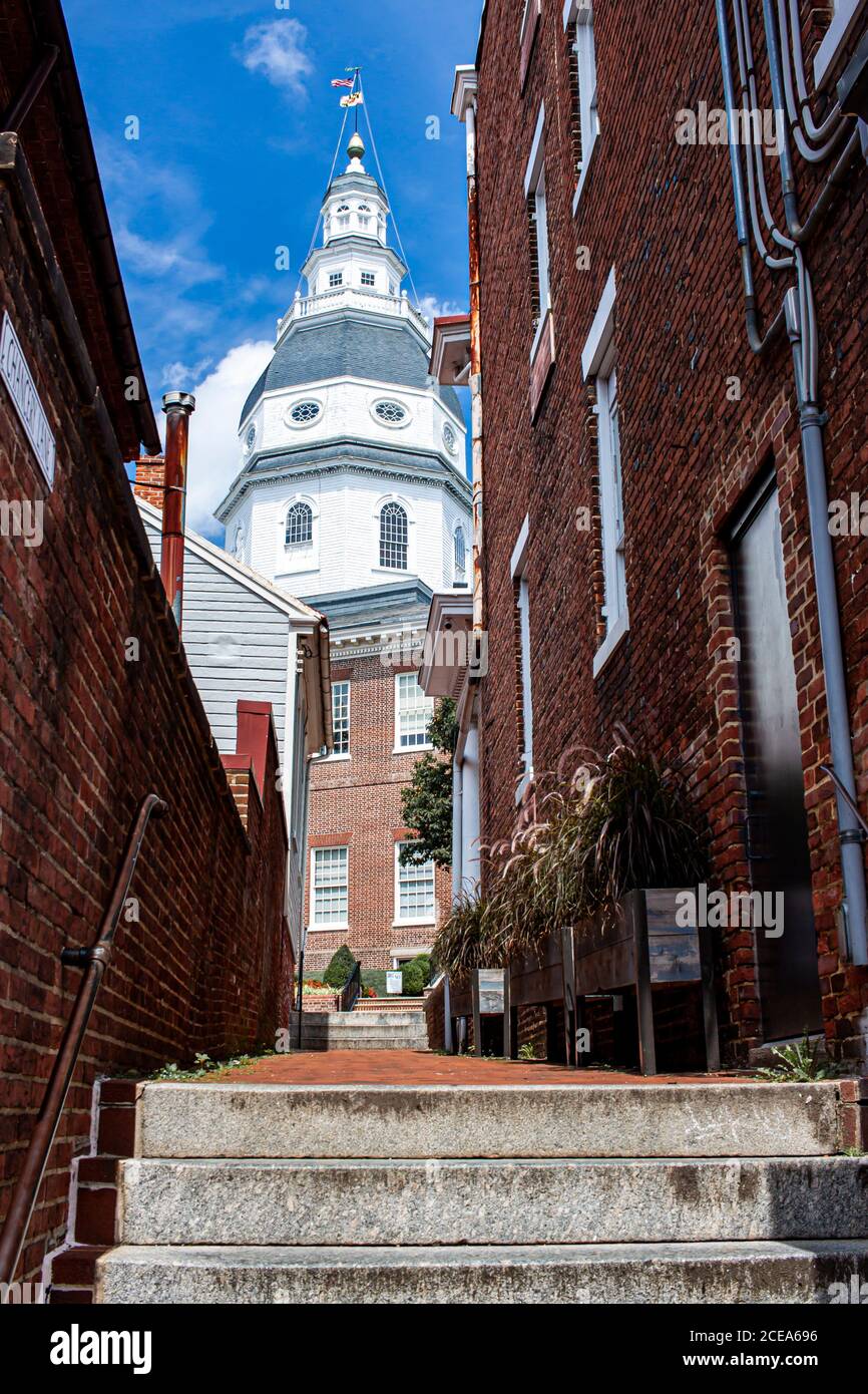 Bug eye view of Maryland State house (State Capitol) building in ...