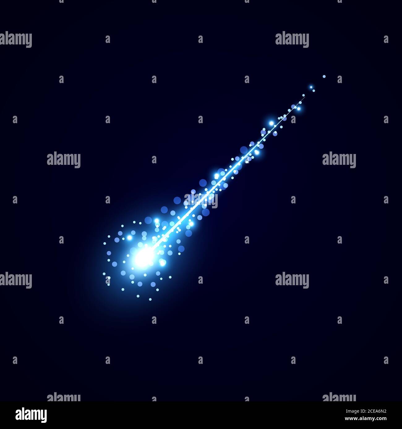 Meteor or comet on space background. Blue light effect Stock Vector ...