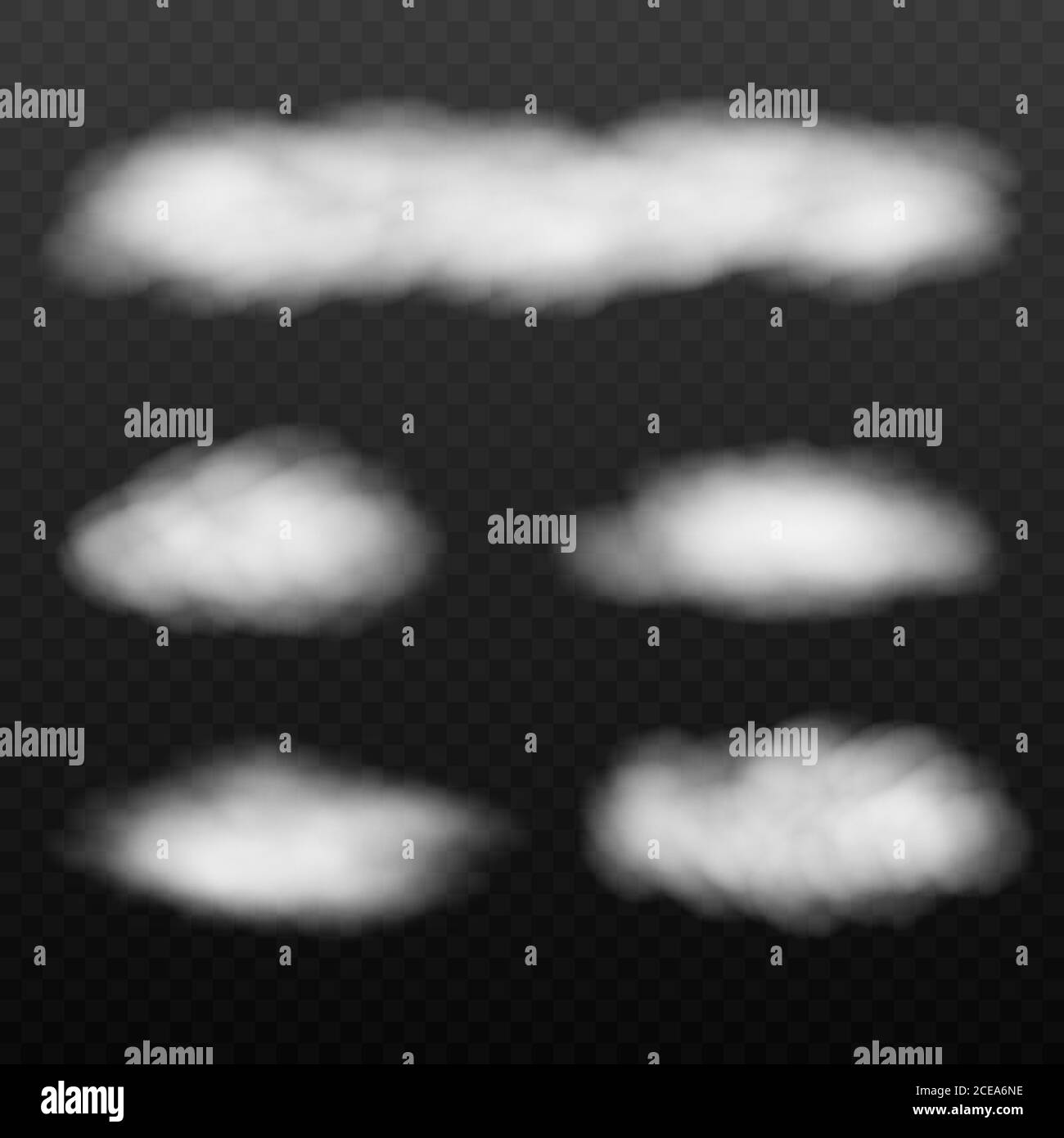 Set of realistic vector cloud isolated on transparent background Stock ...